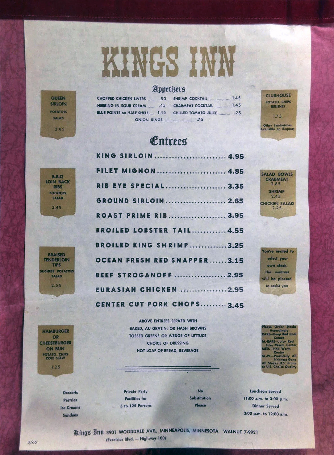 Burnt Butter Fettuccine from the King's Inn in St. Louis Park - History ...